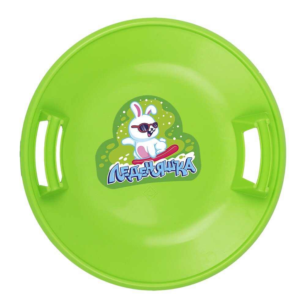 Санки ледянки Стром круглые 54 см Леденяшка с наклейкой Заяц У1024