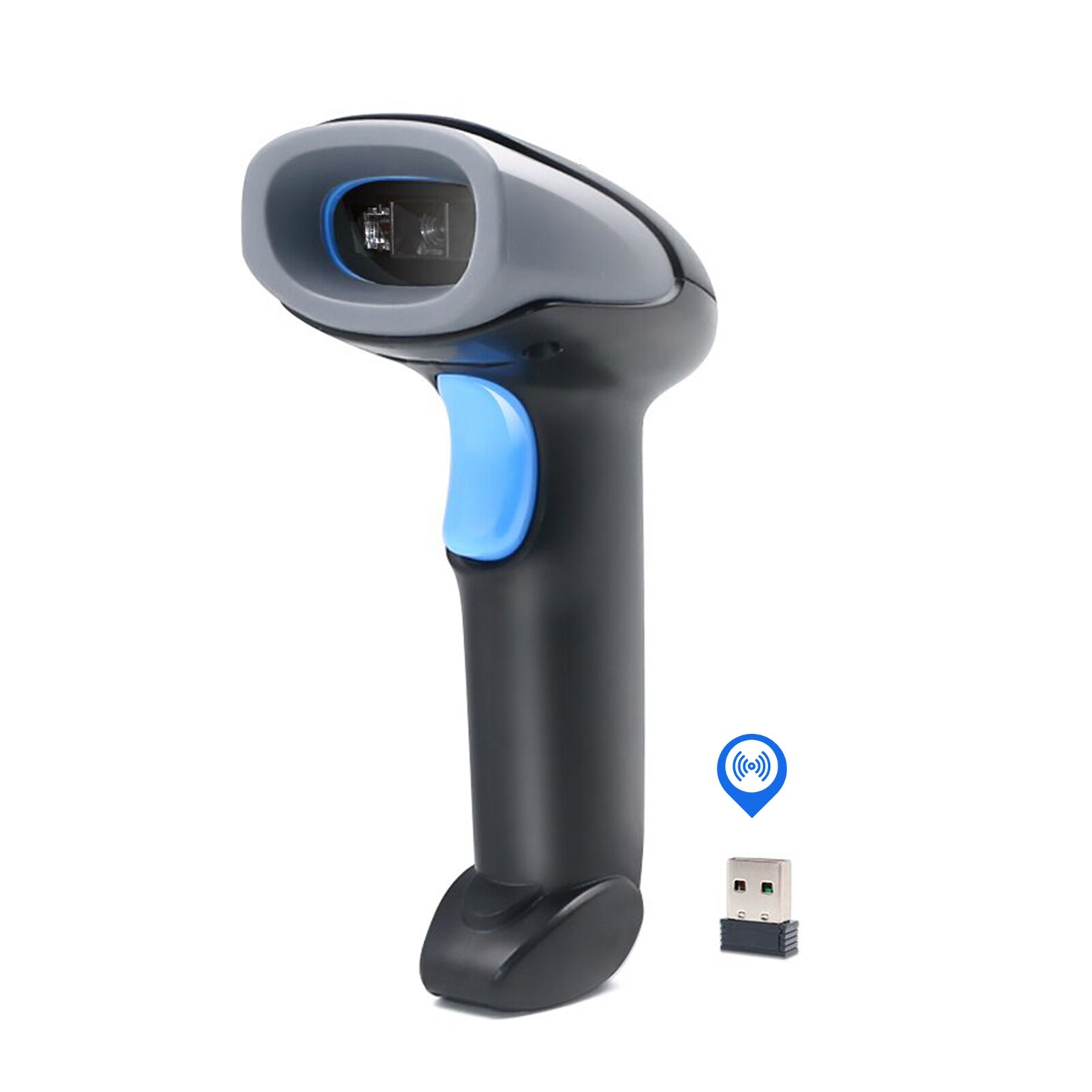 Handheld Barcode Scanner 1D/2D/QR 2.4G Wireless & USB Wired Bar Reader Compatible with Windows Mac Linux for Supermarket Retail Library Logistics Warehouse