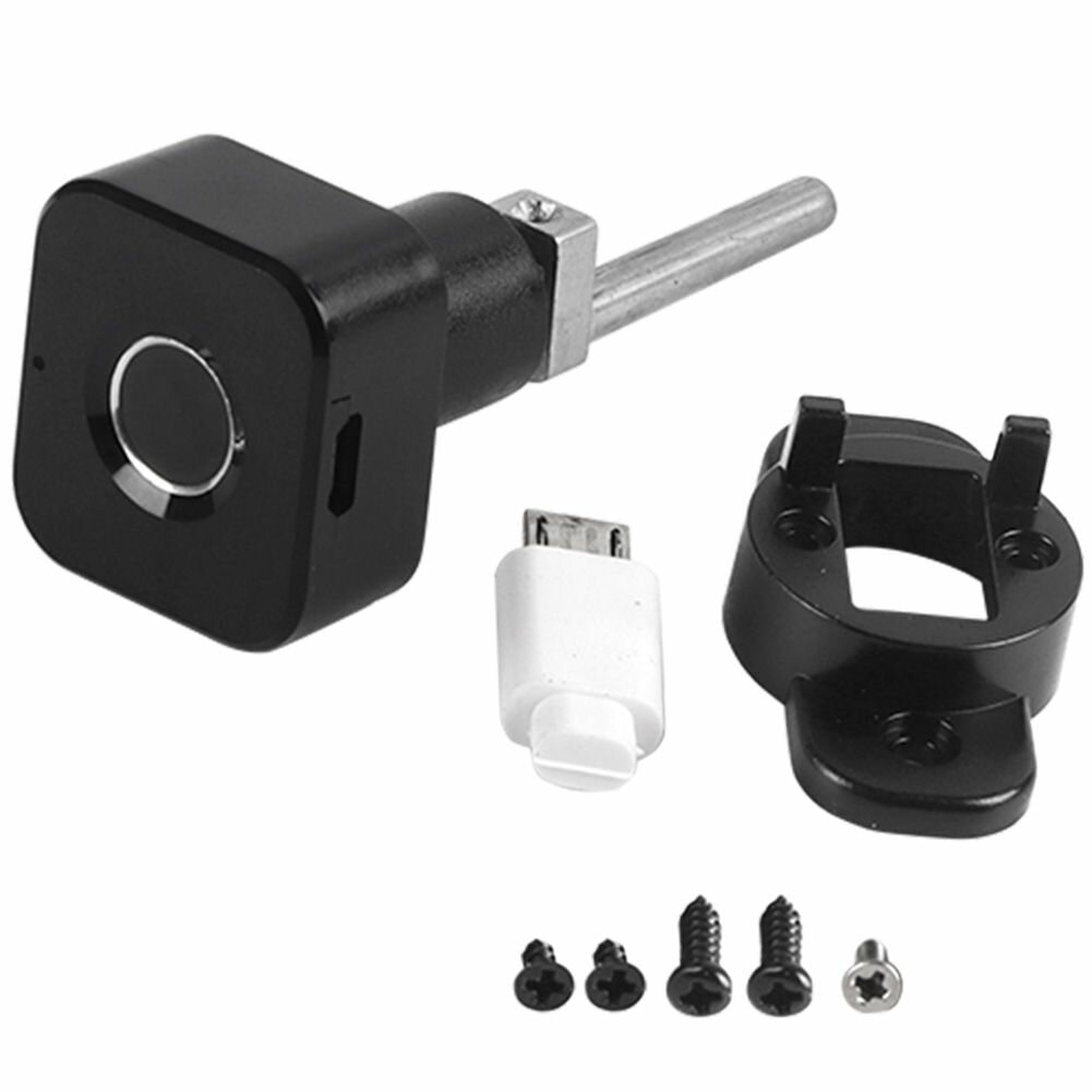 Умочный биометрический замок для шкафов с 360 сканером отпечатков пальцев, USB-зарядка на 3000 открытий, хранение 20 отпечатков, прочный корпус из ABS и нержавеющей стали, черный цвет