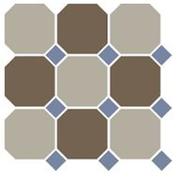 Керамогранит Top Cer Octagon New 4401+29 OCT11-A Beige 01 Coffe Brown 29 OCTAGON/Blue Cobalt 11 Dots 30х30 см