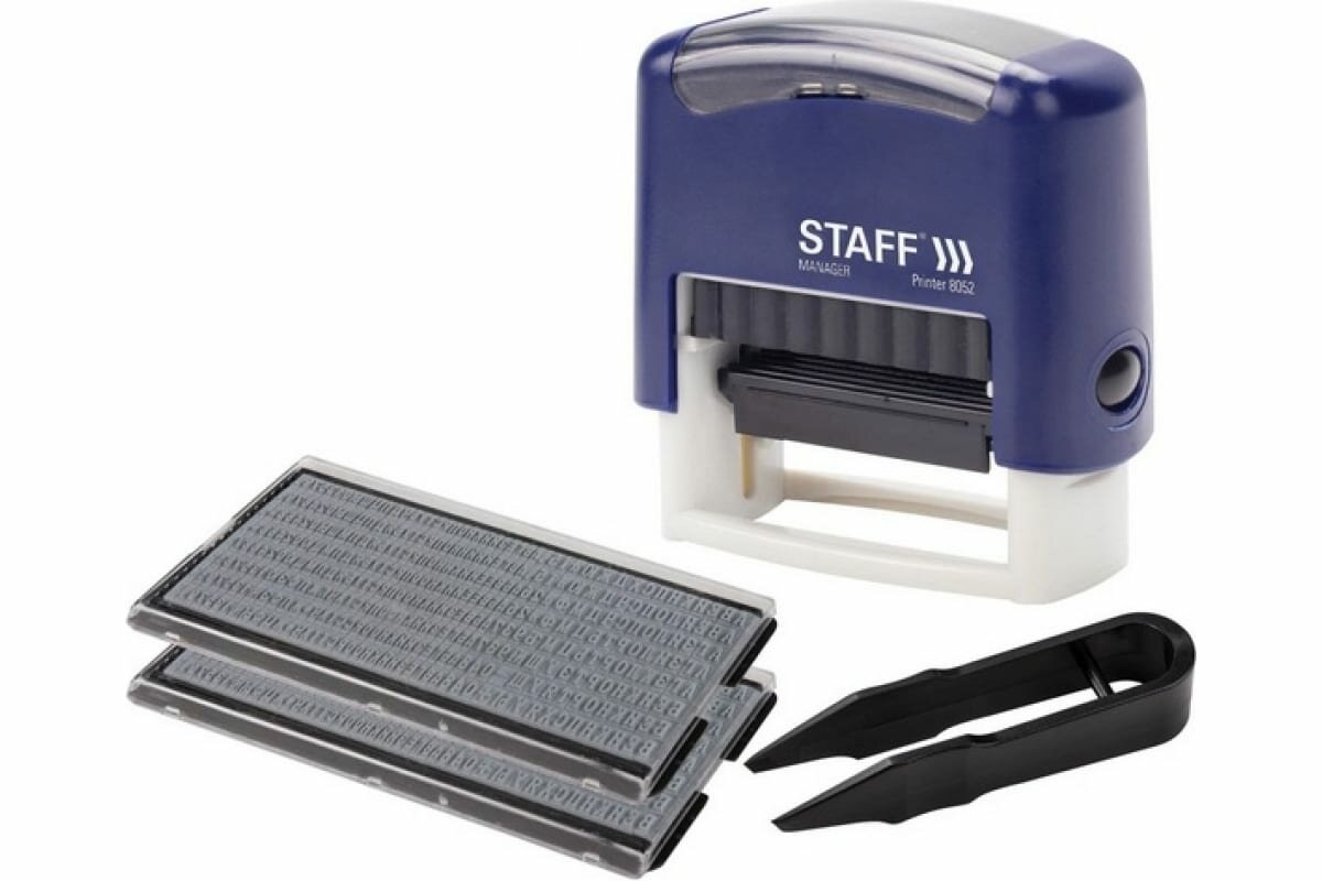STAFF Printer 8052 самонаборный штамп 4-строчный оттиск 48х18 мм кассы в комплекте 237424