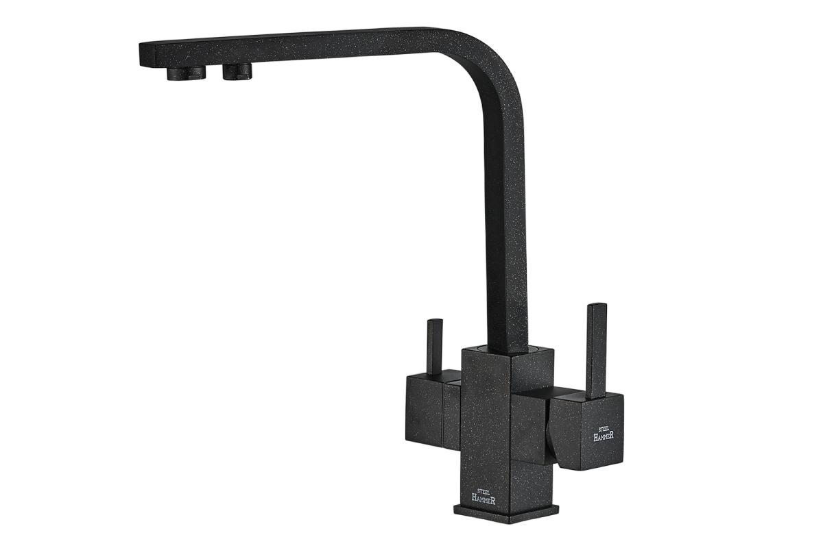 Смеситель для кухни ZorG Steel Hammer SH 905 BLACK черный