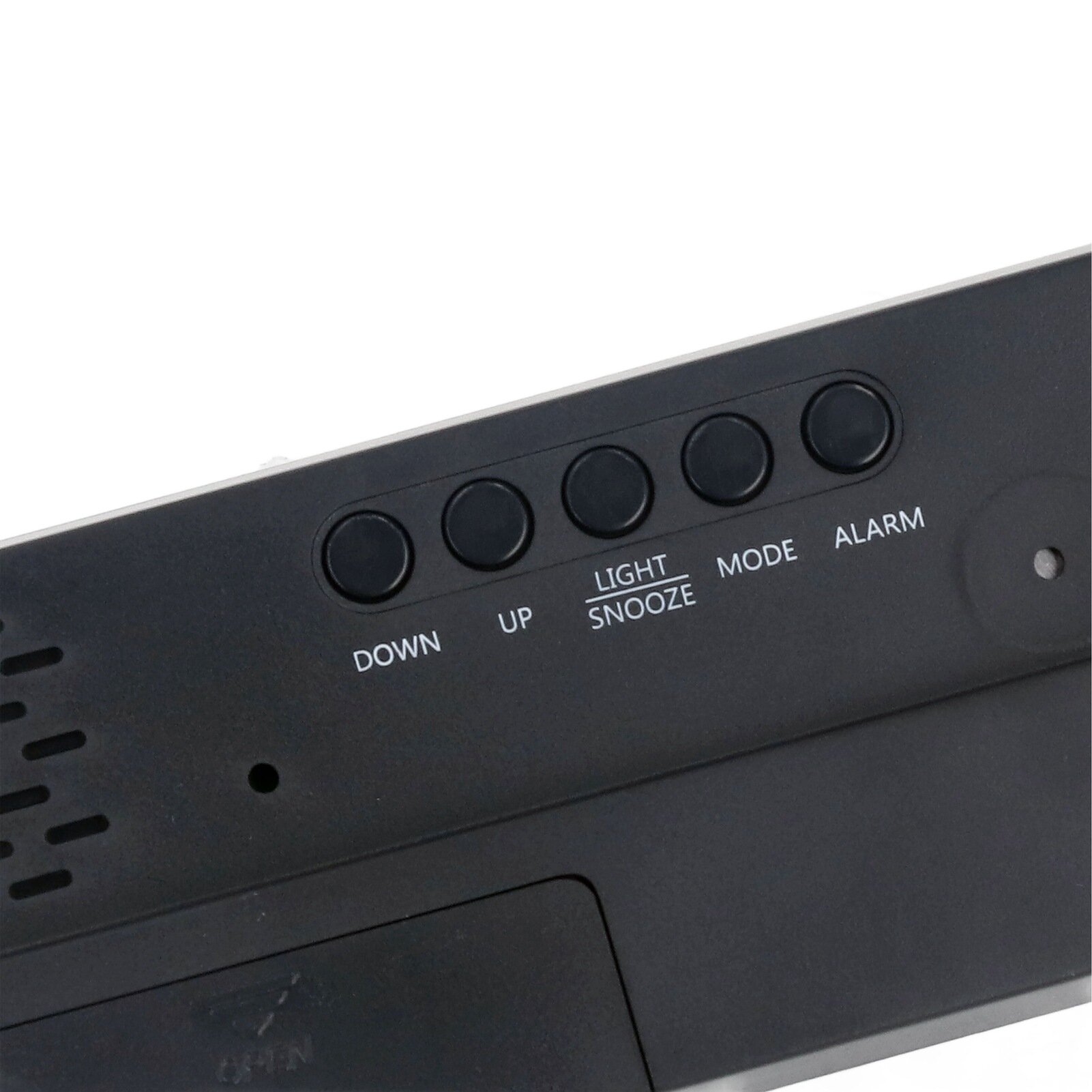 Красочный светодиодный цифровой будильник, большой светодиодный экран, электронный будильник для прикроватной спальни, 0725, черный корпус, черное лицо, стиль C