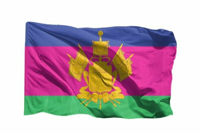 Флаг Краснодарского края на сетке 100х150 см для уличного флагштока