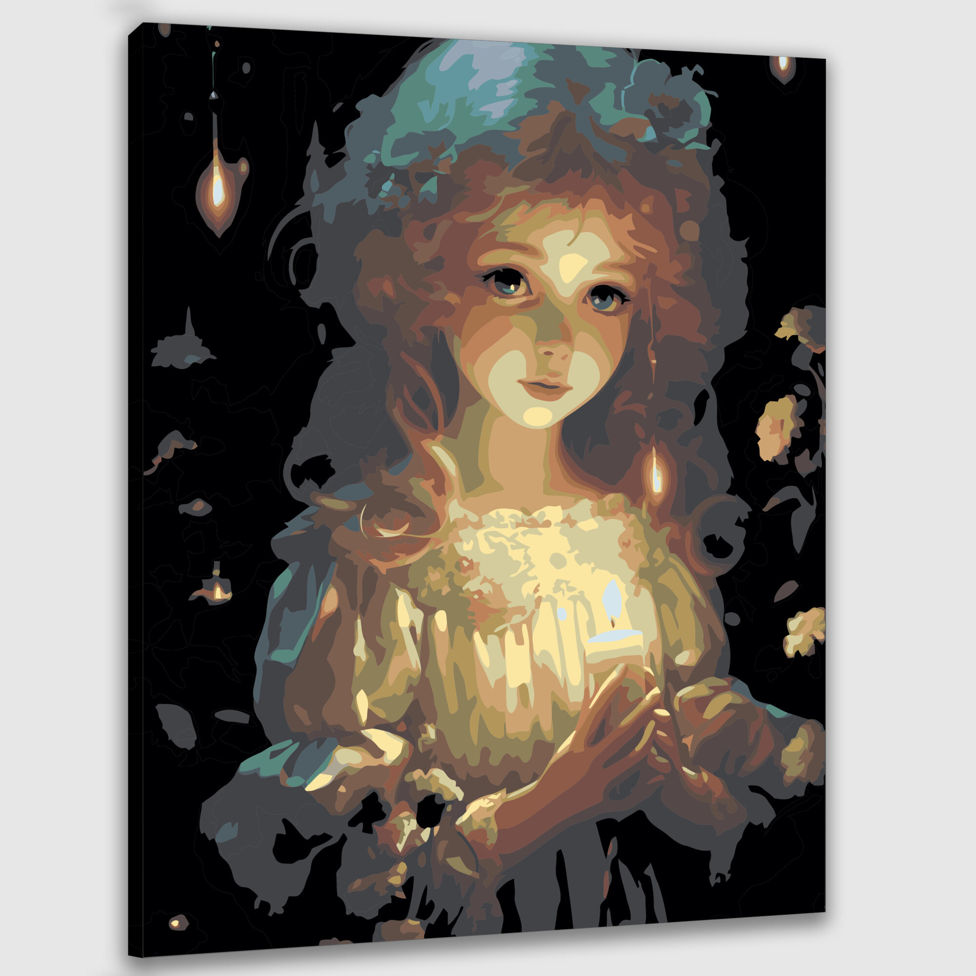 Картина по номерам 40x50 см, цифровая картина, нежная кукла, неземная кукла, мерцающие серебряные глаз, фарфоровая кожа