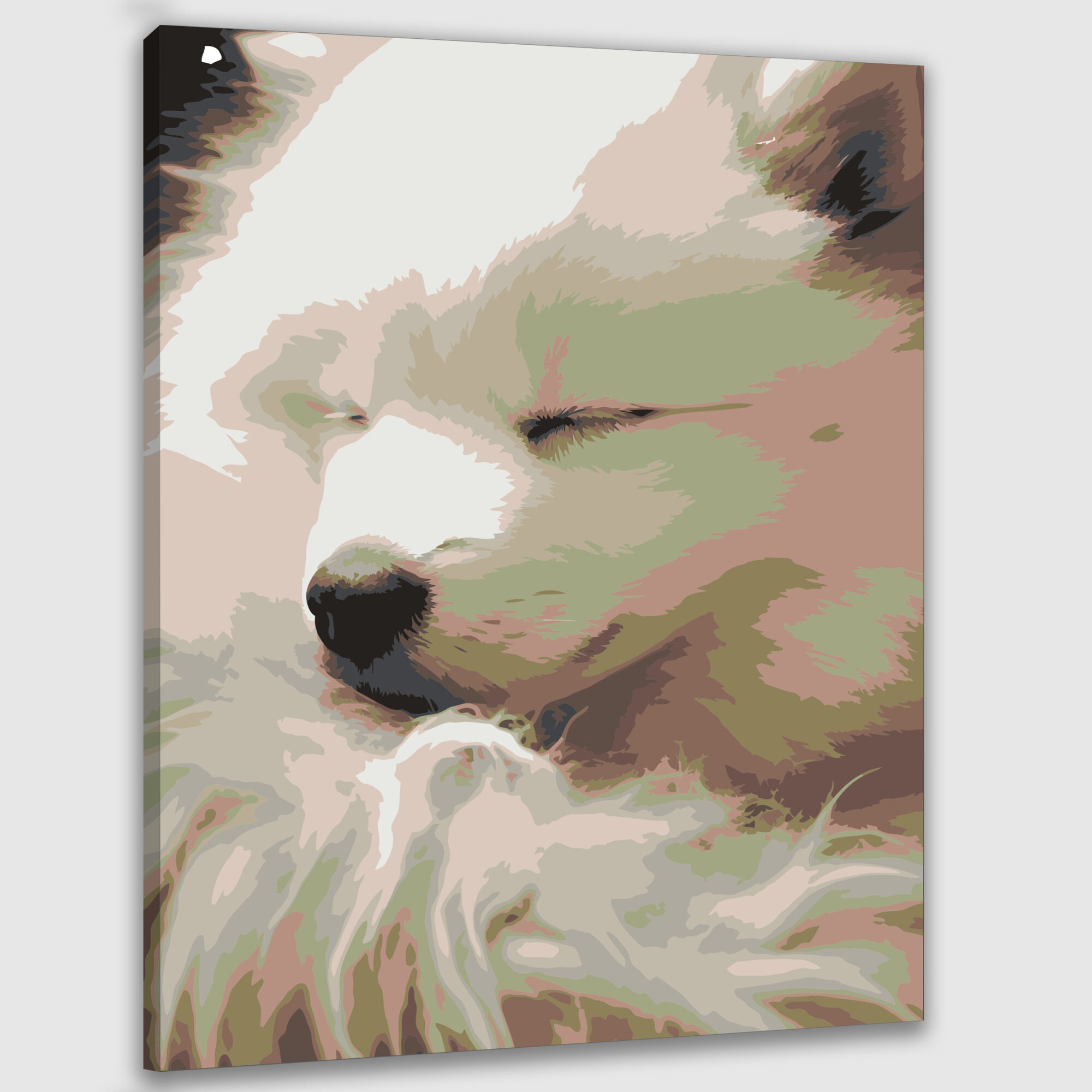 Картина по номерам 40x50 см, собака, шпиц, нос, младенец, нежность, доброта, невинность, фотография