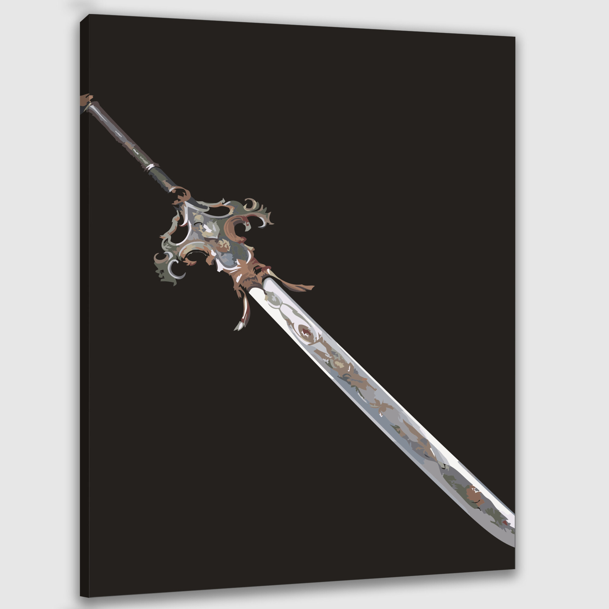 Картина по номерам 40x50 см, фотография, древний меч, украшенный, музей, мастерство, изготовление, сила