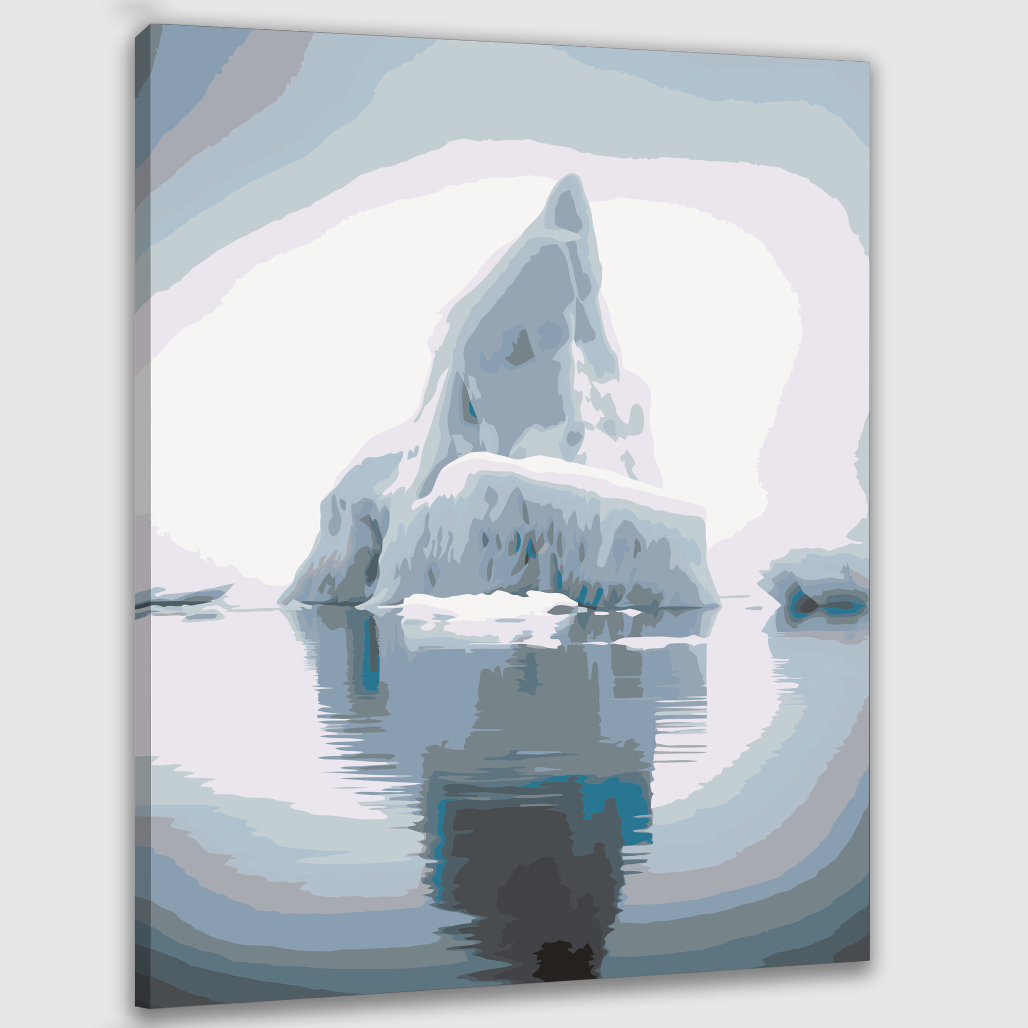 Картина по номерам 40x50 см, фотография, айсберг, ледяное море, текстуры, узоры, благоговение, мощь природы