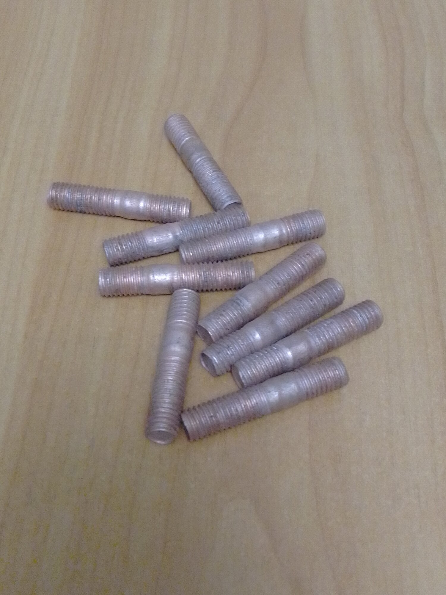 Шпилька омеднённая М10х1,5х35 для автомобилей (приёмной трубы Волга и др.). 291800-п5. Комплект 10 штук. РЗИ