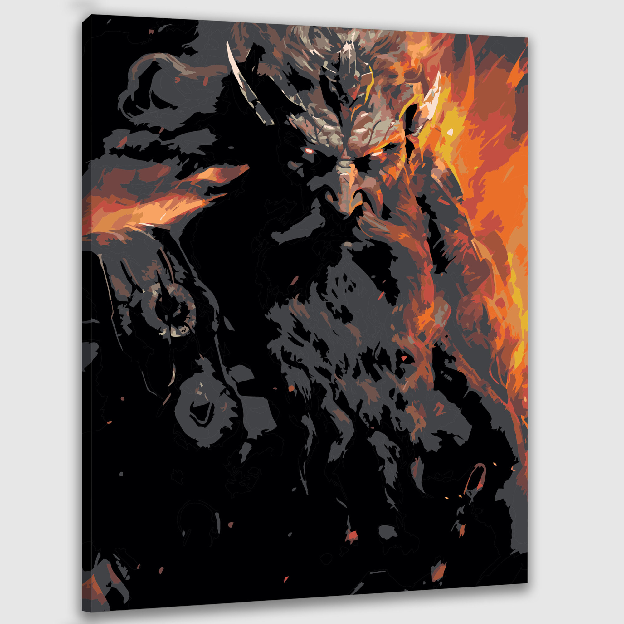 Картина по номерам 40x50 см, воин-викинг, Берсеркер, эпическая битва, мышцы, вены, глаза, жажда победы, детализация