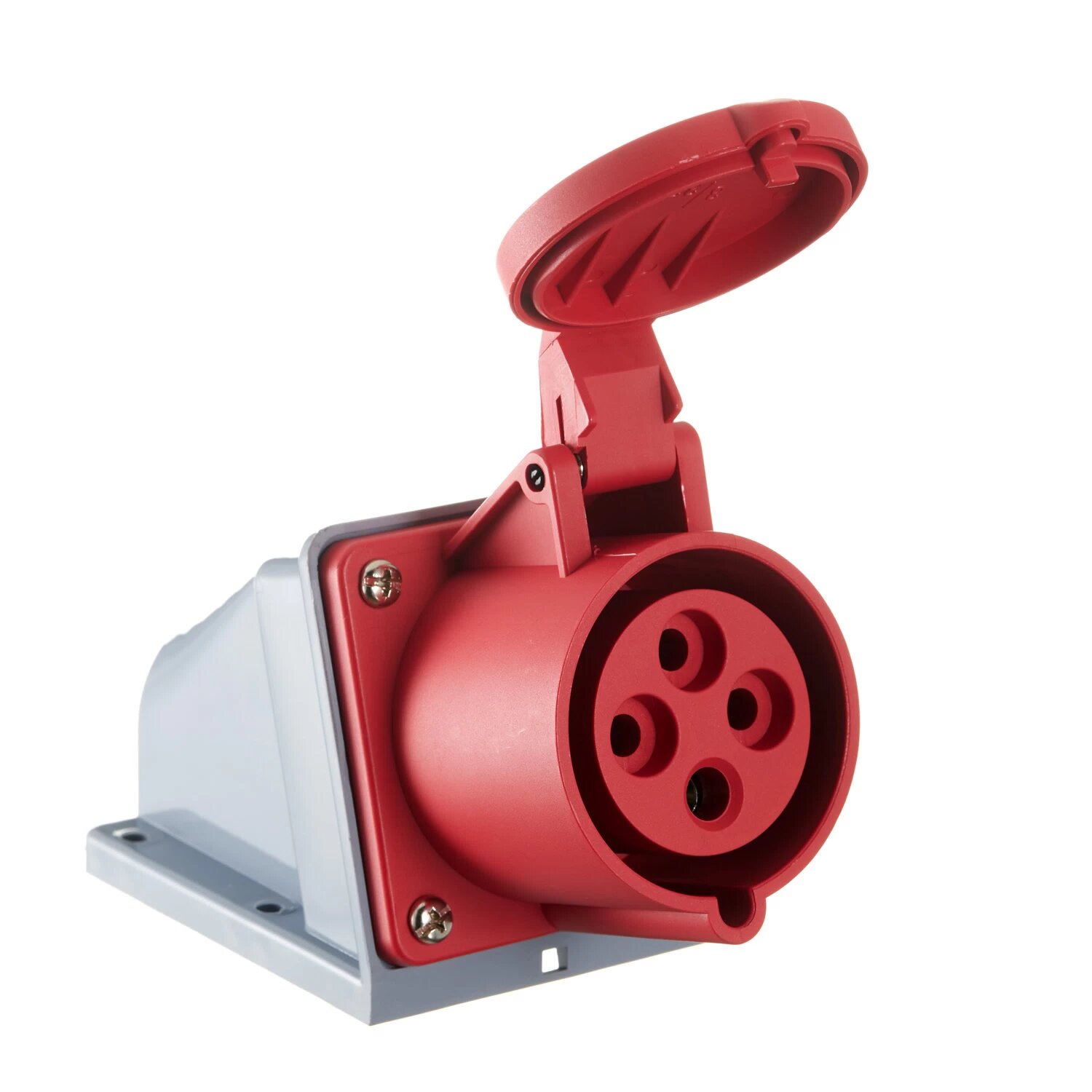 Розетка силовая угловая настенная Dekraft РС-103 с заземлением 3P+PE 3 фазы 32 А 380 В IP44 красная (26193DEK) Dekraft 26193DEK