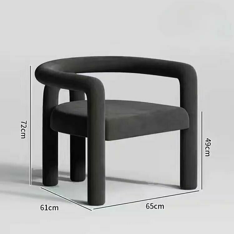 Кресло, вельветовая обивка, черное, эргономичное, компактное, до 200 кг, 61см x 61см x 72см