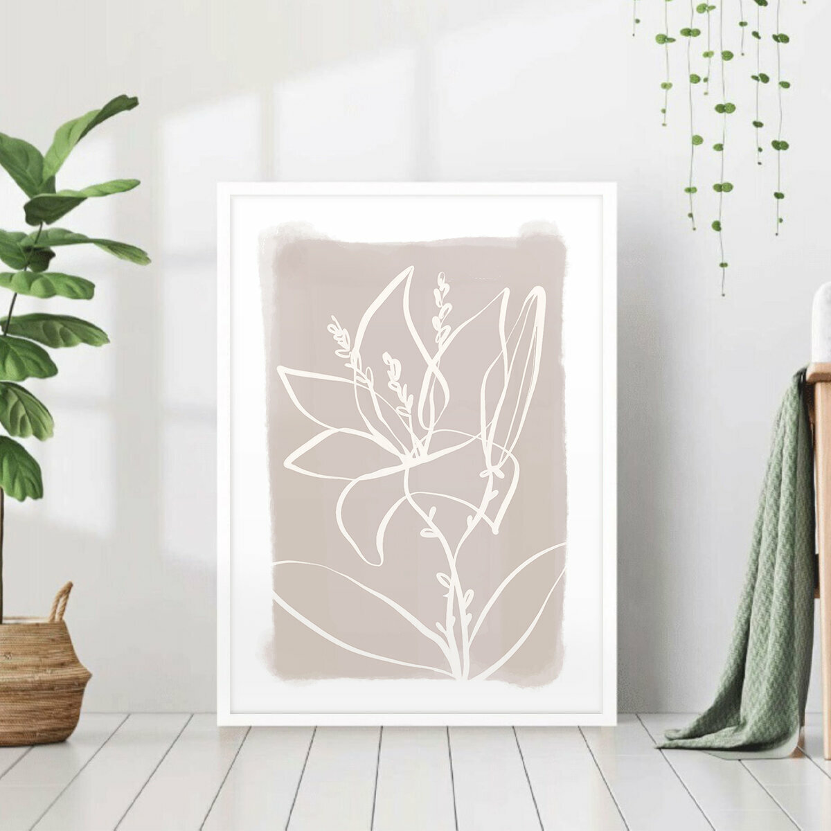 Постер "Ботаническая иллюстрация 1" в белой рамке 40x50 см для интерьера на стену