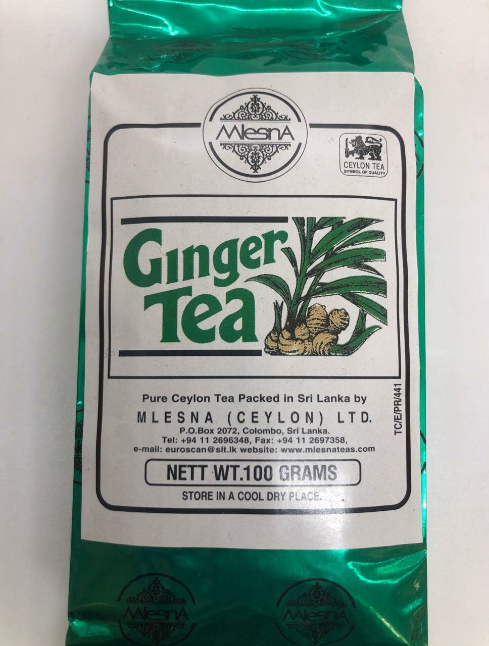 " Млесна" чай цейлонский черный листовой " Имбирь " ( со вкусом имбиря ) 100 г