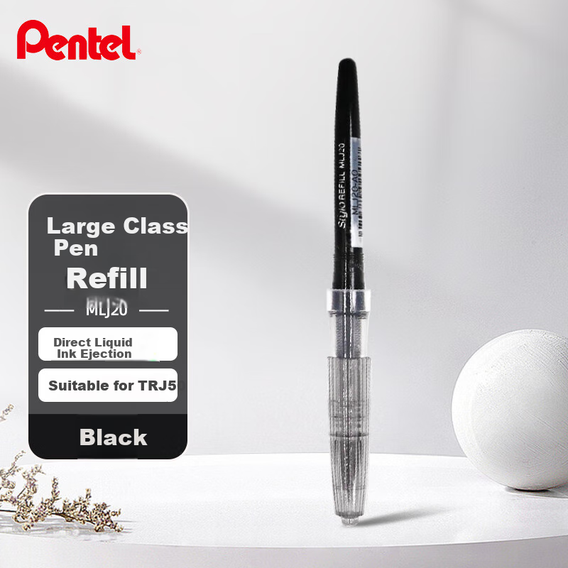 Pentel Refill for Sign Pen 0.7-2.0mm, Hand Drawing Comic Sketch Pen Refill (Compatible with TRJ50) MLJ20 Black