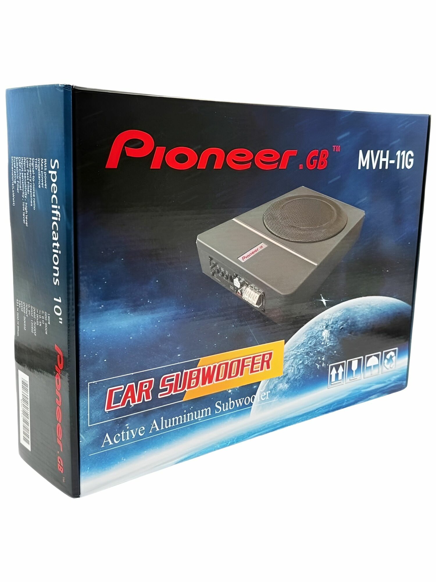 Активный сабвуфер Pioneer GB MVH 11G, 800Вт (10 дюйм). Сабвуфер под сиденье