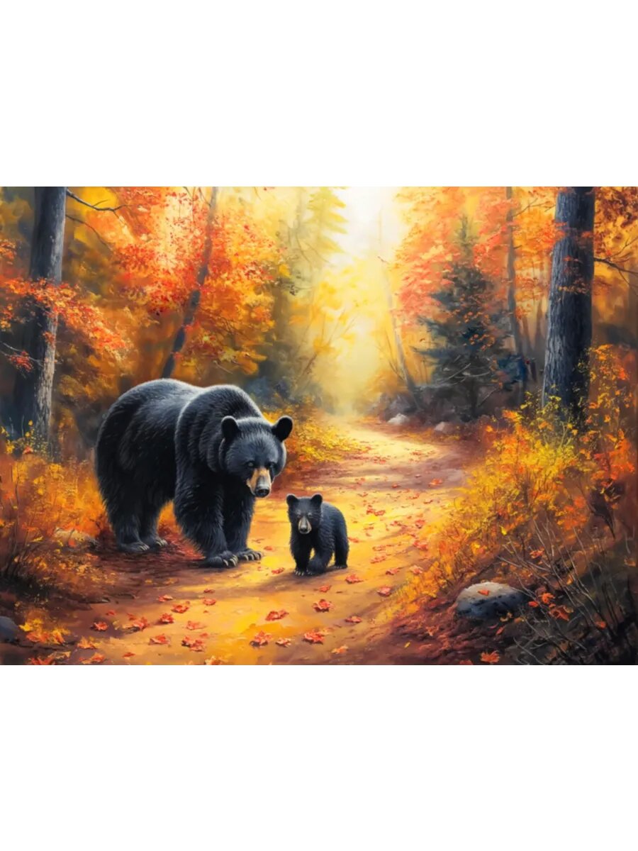 Картина по номерам медведь в лесу 40х50