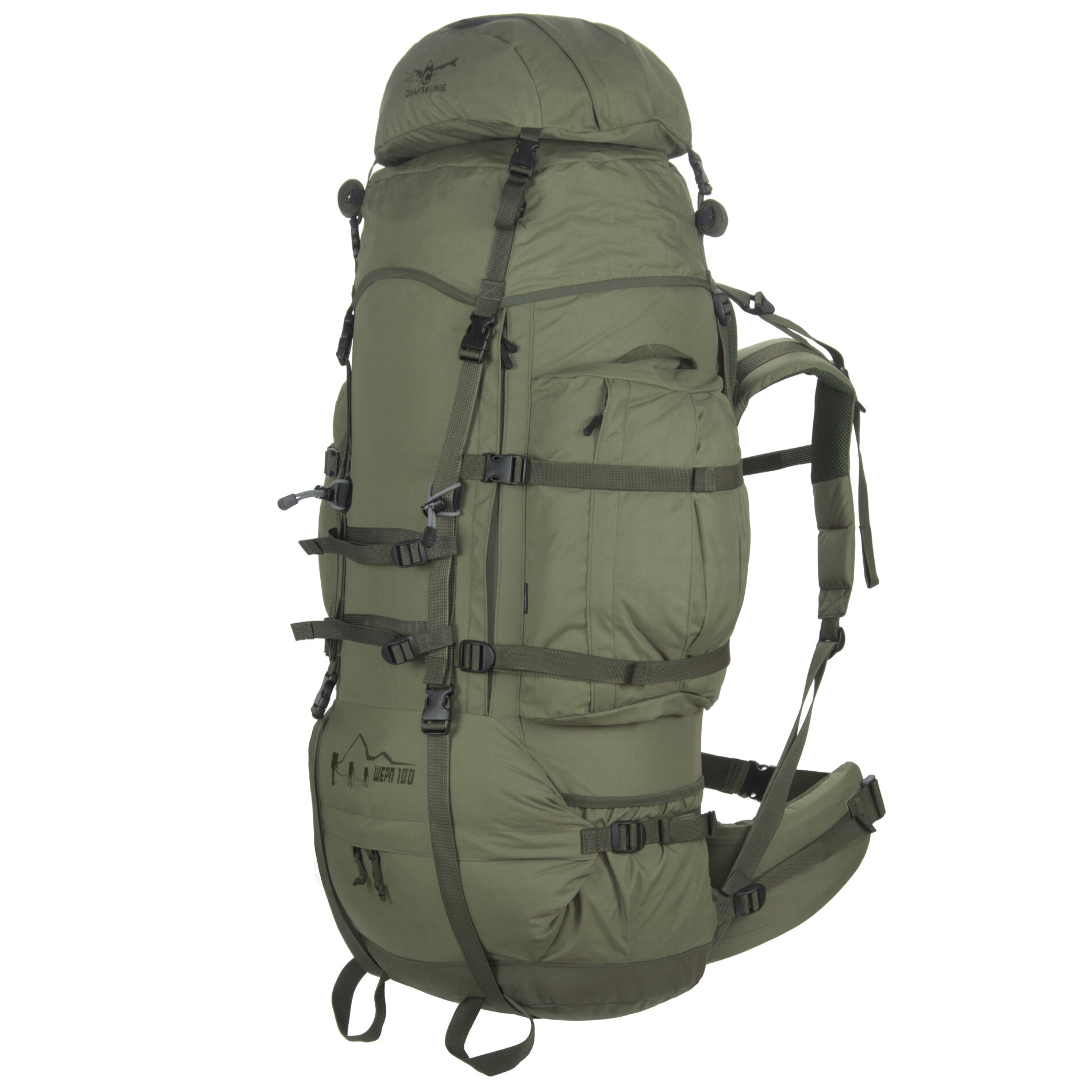 Рюкзак туристический шерп 100+6 литров Хаки Снаряжение