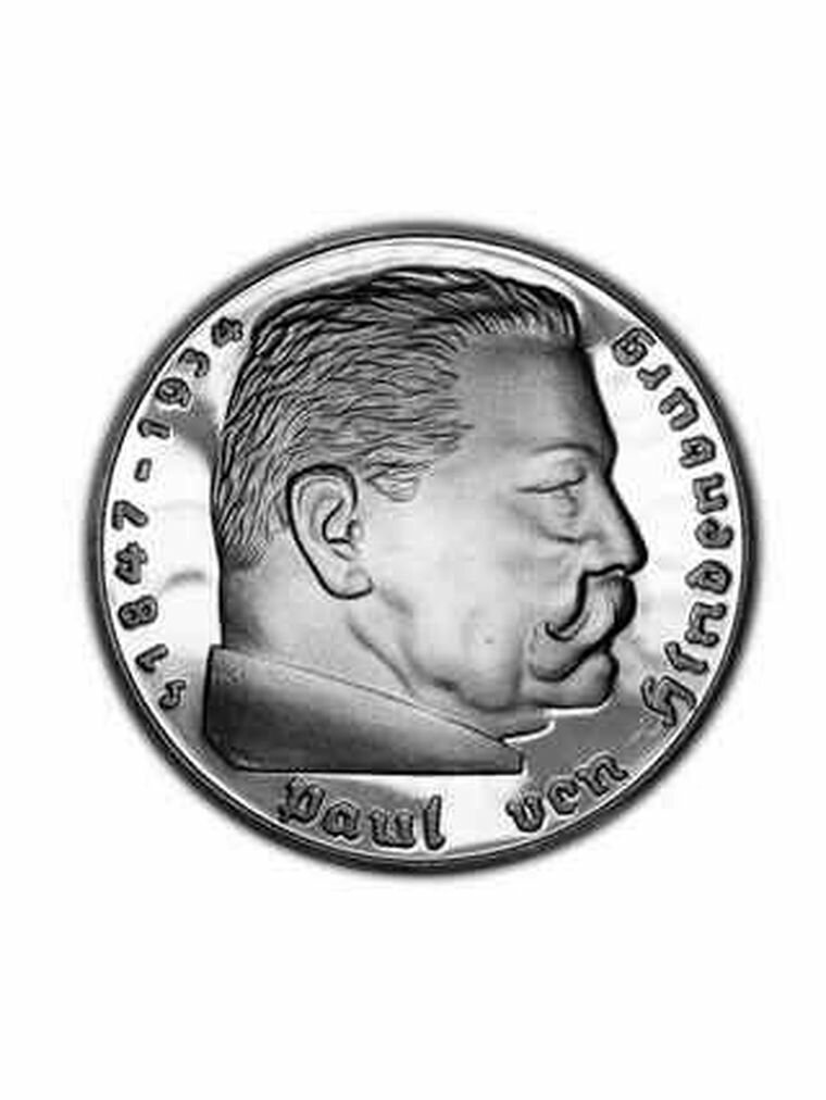 5 марок 1936 ROOF Германия Пауль фон Гинденбург сувенирная копия монеты, нумизматика, деньги для коллекции