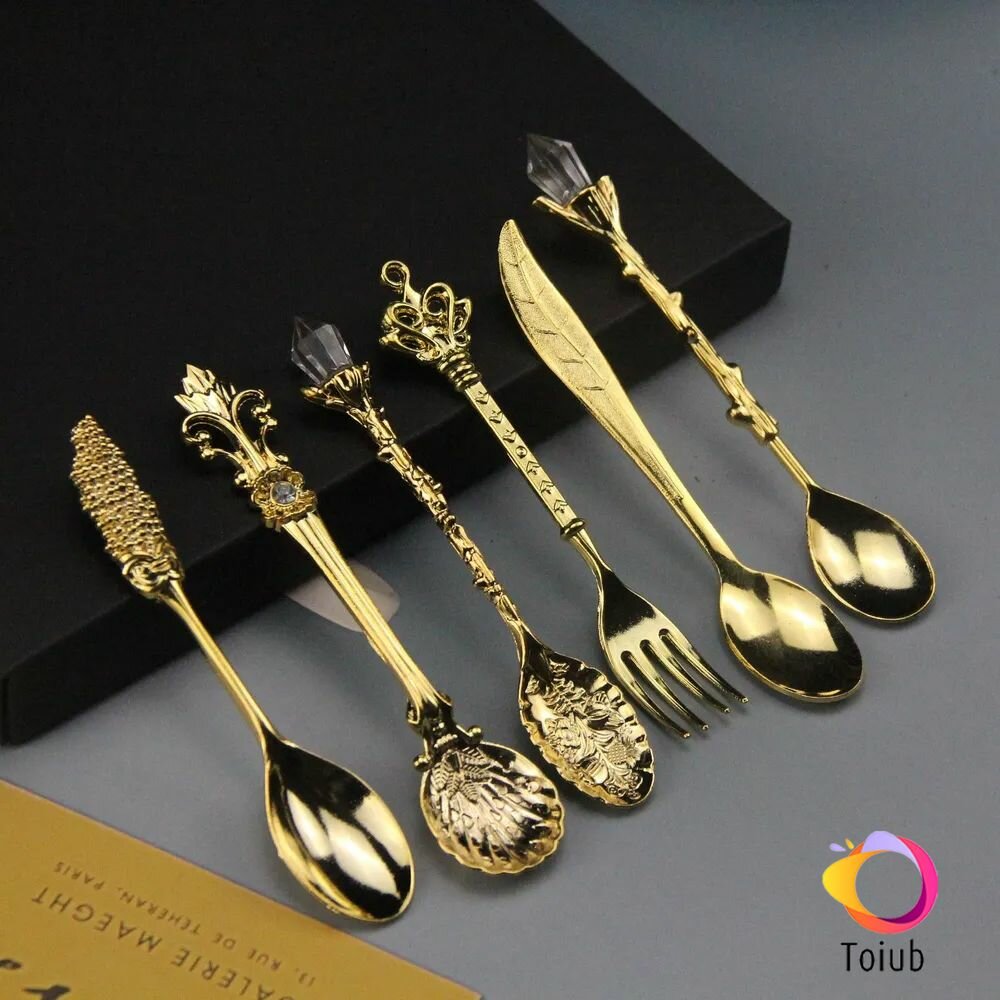 Набор десертных приборов, Набор десертной посуды, Кофейная ложка, десертная вилка,6 штук.