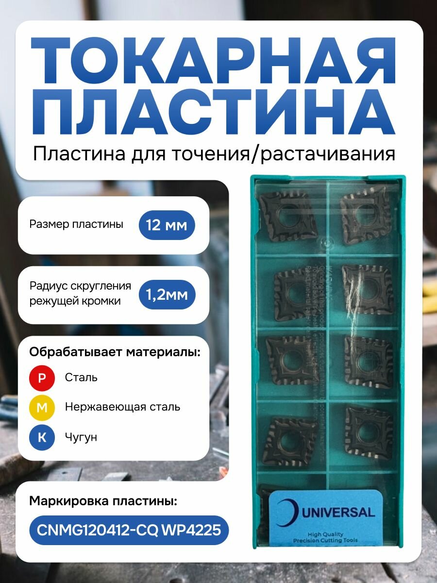 Пластина токарная CNMG120412-CQ WP4225
