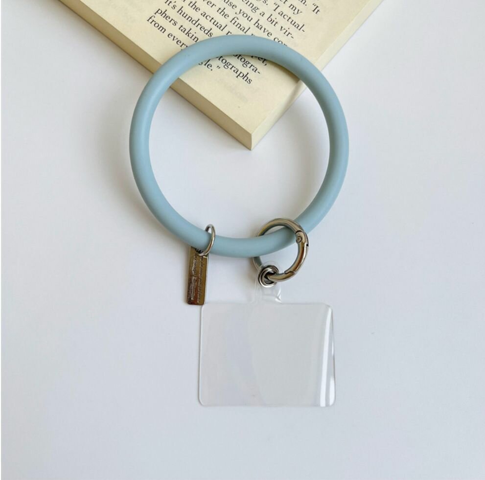 Многофункциональный ремешок для телефона с защитой от падения / Удобный силиконовый браслет на руку Для любого чехла для телефона / Небесно-голубой