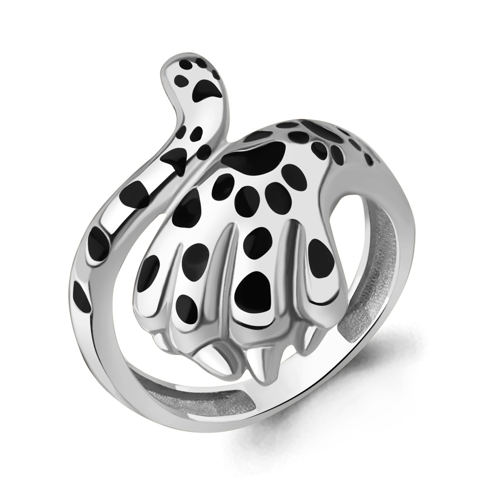 Кольцо, серебро, 925 проба, родирование, эмаль