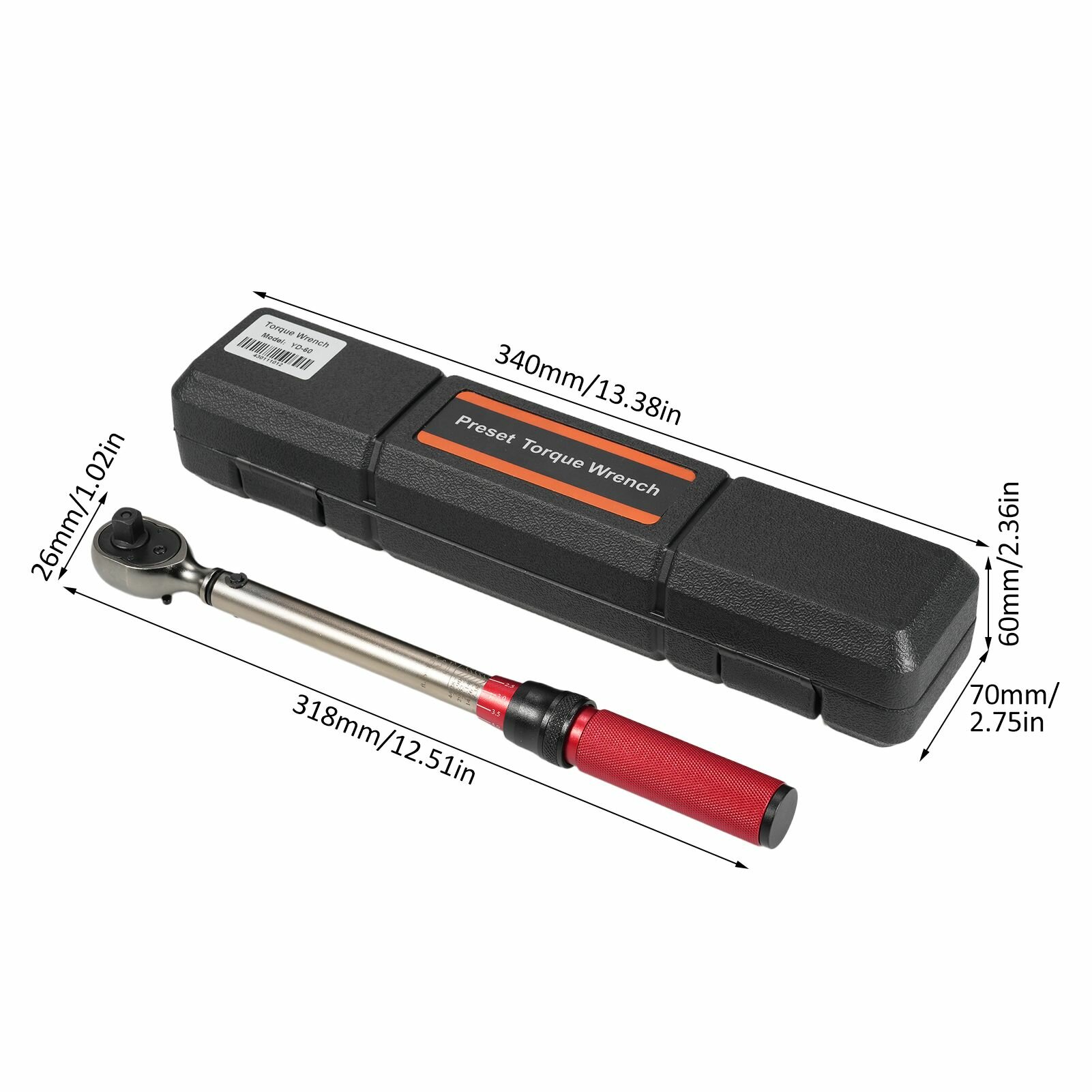 Динамометрический ключ 3/8" 72 зуба, 5-60 Нм, реверсивный, для велосипедов и мотоциклов