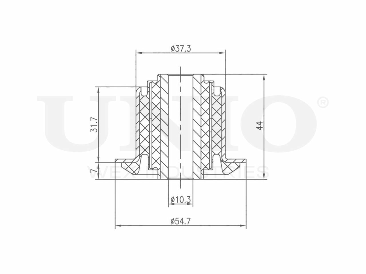 Сайлентблок переднего нижнего рычага, для Фольксваген Пассат B2 79-, Ауди 80 III-V 78-, 90 III-IV 84-, Volkswagen Passat Audi 84-, артикул RMP-20016 производителя UNIO