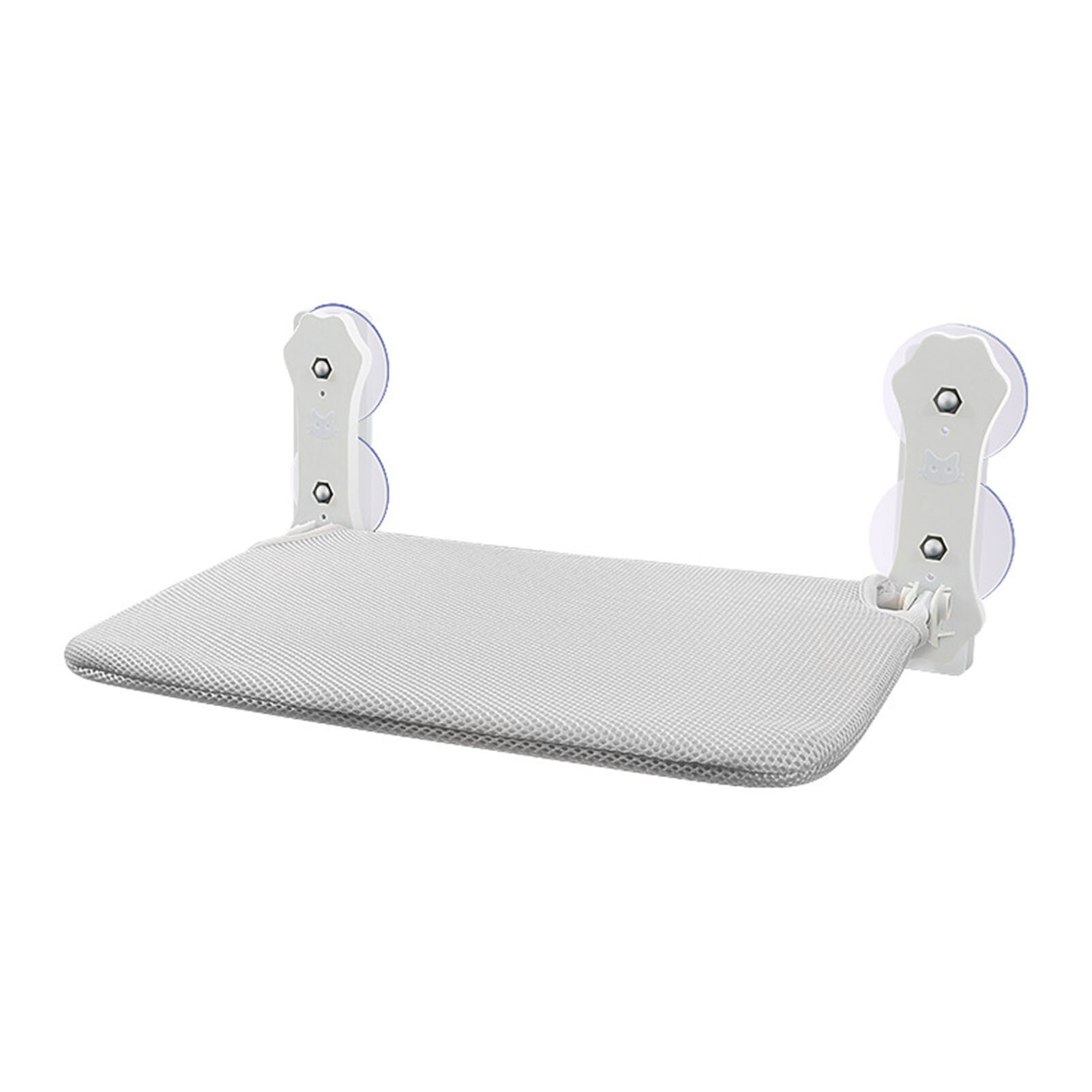 Складной гамак для кошек на окно, металлический каркас, беспроводная складная лежанка с 4 прочными присосками, серый, с когтями.