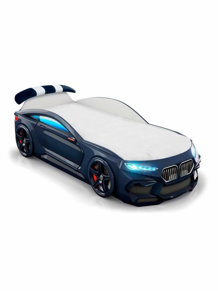 Кровать-машина Romack Ромео Черный Без ящика С мягким спойлером