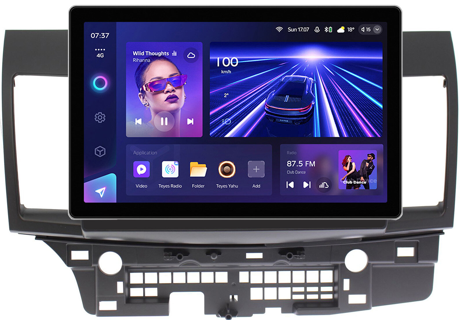 Штатная магнитола Mitsubishi Lancer 10 2007-2017 (авто без Rockford) Teyes CC3 2K 4/32-1021 11.5" Android 10 (4G-SIM, DSP, QLed)