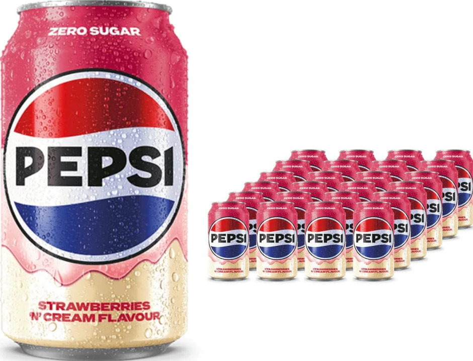 Pepsi 0,33л.*24шт. Strawberry Cream ЖБ Великобритания Пепси