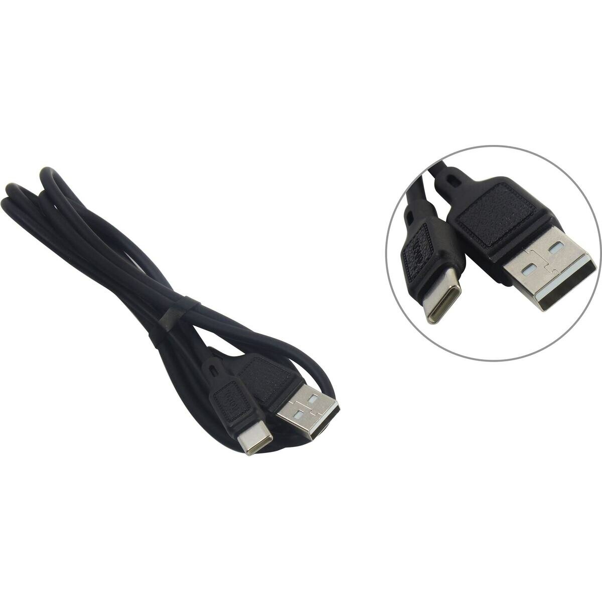 Hoco X90 Black <788443> Кабель USB AM-->USB-C 1м