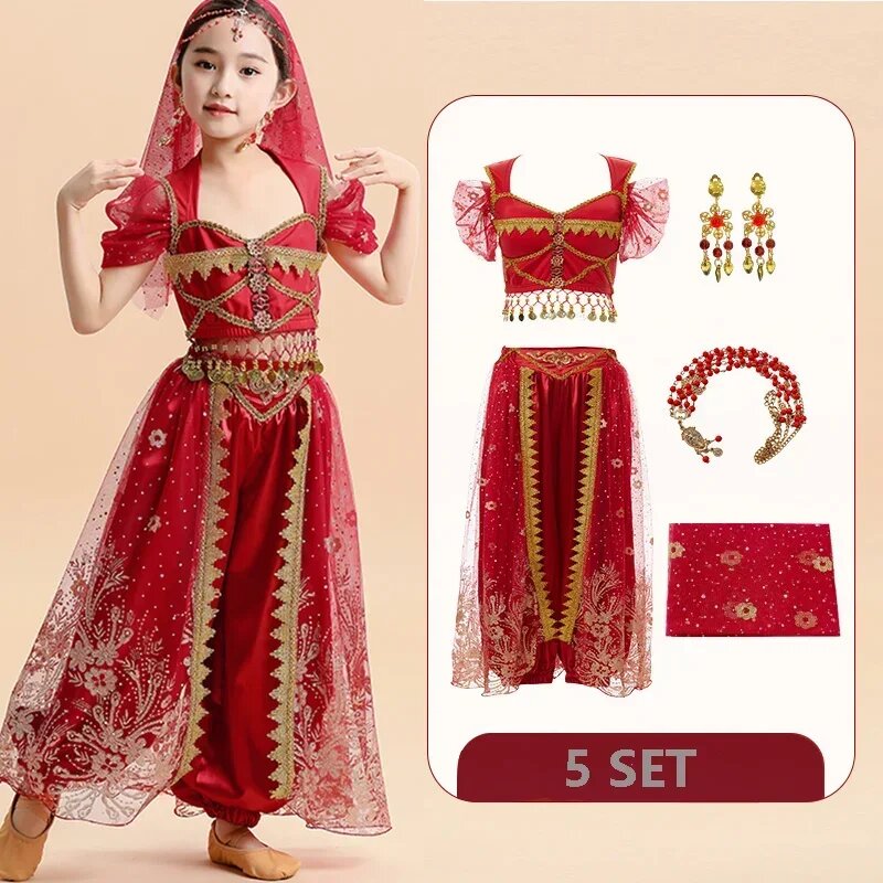Детский танцевальный костюм для belly dance lovskaya L, 5 set red A