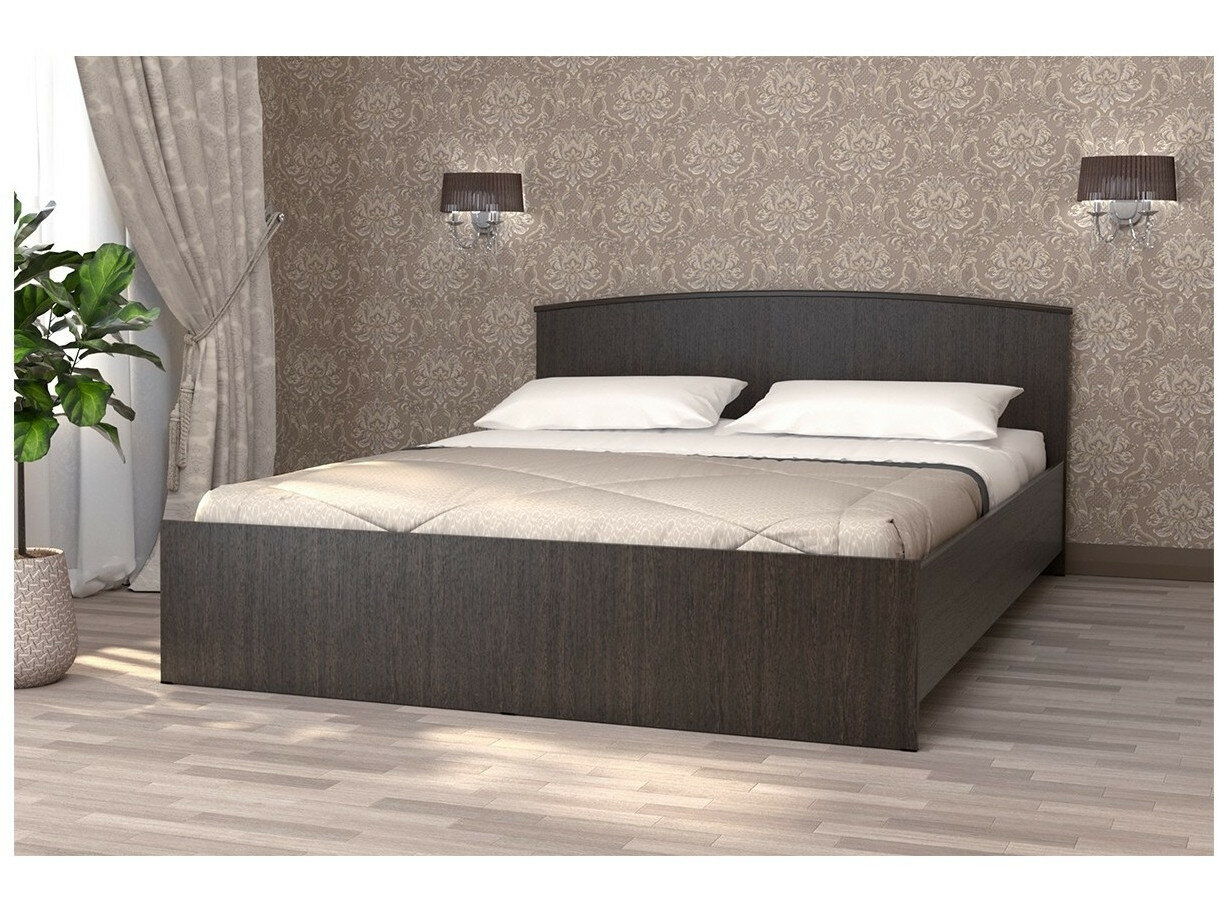 Кровать 1600х2000мм с жестким основанием - настил ЛДСП, Венге