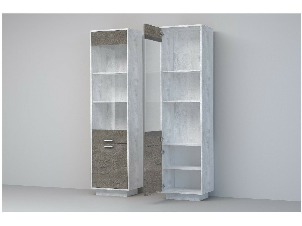 Пенал ПС-1 ПД, в скандинавском стиле, Камень темный/Бетон Светлый