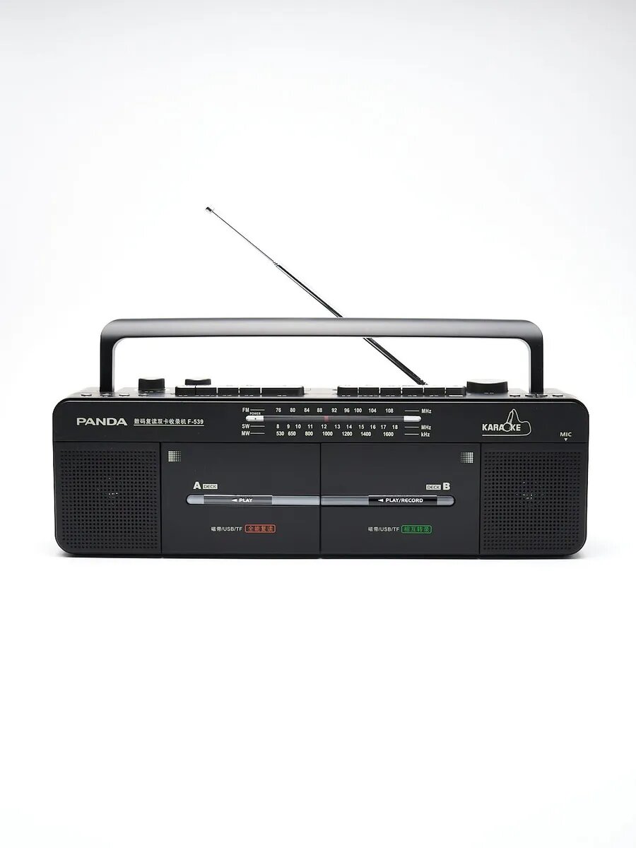 Двухкассетная магнитола с поддержкой USB и microSD Panda F-539