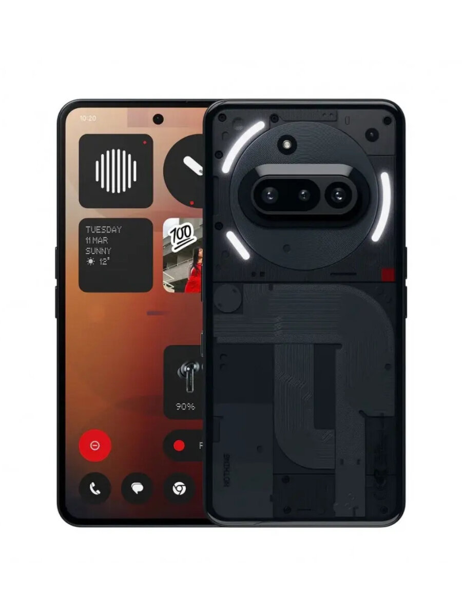 Смартфон Nothing Phone (3a), 12/256 ГБ, 6.77", AMOLED, Черный