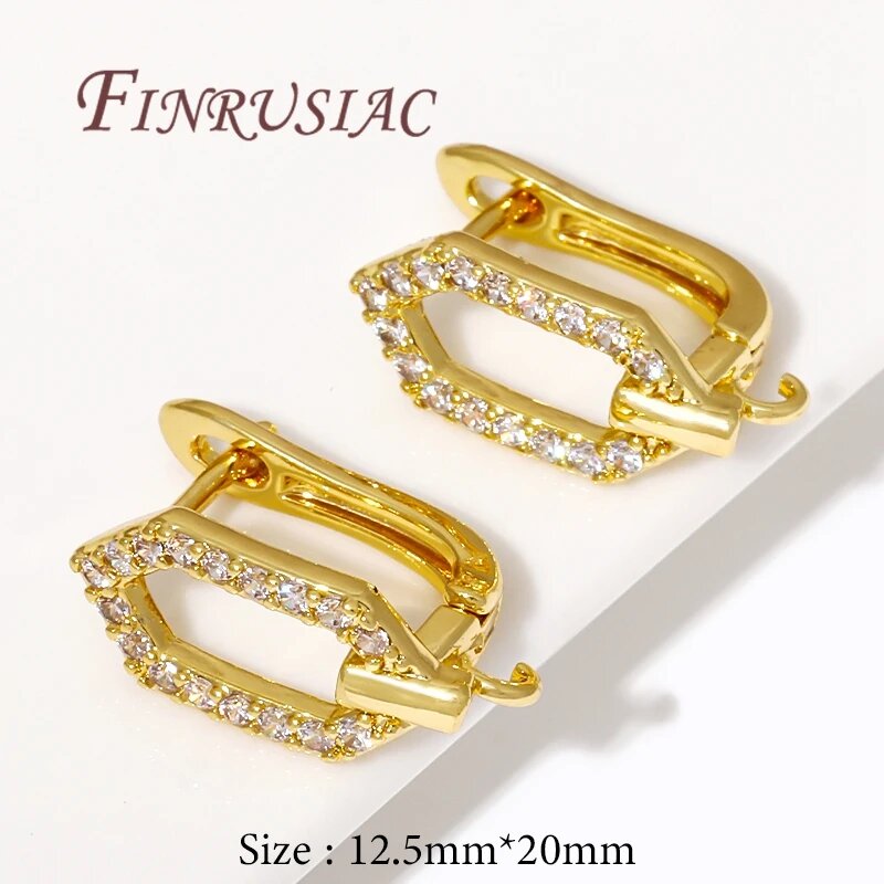 Швензы FINRUSIAC, 18K позолота, 12.5*20 мм, 2 шт