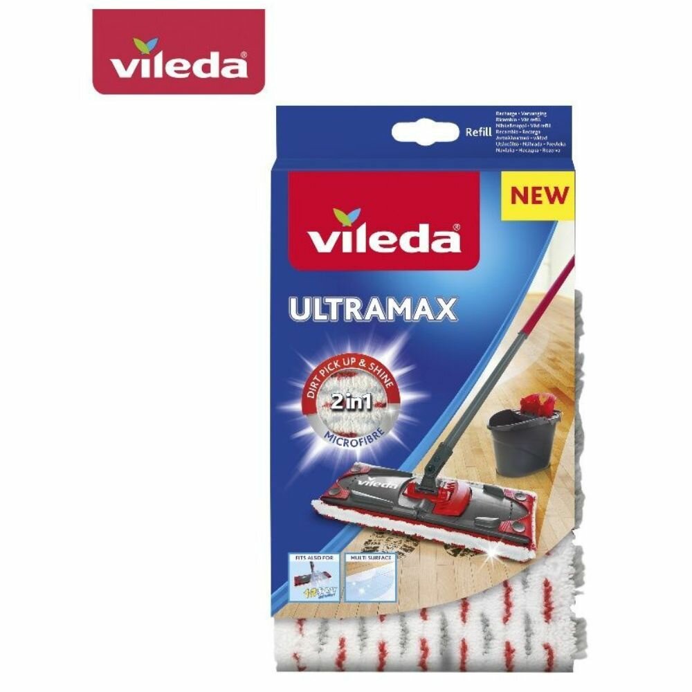Насадка для швабры Vileda Ультра Макс, размер: 36х14 см, цвет: белый, красный, 155747