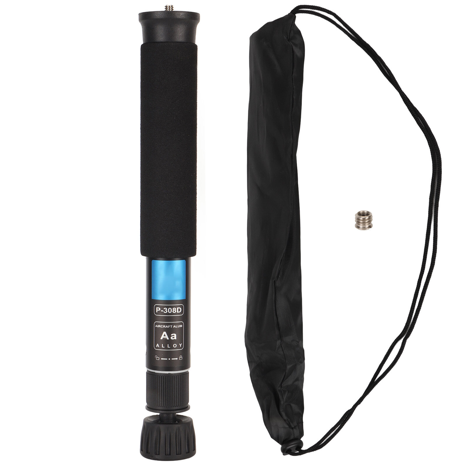 Монопод для фотоаппарата с 8 секциями, стабилизирующий, легкий, портативный, с сумкой для переноски, с резьбой от 1/4 до 3/8 дюйма.