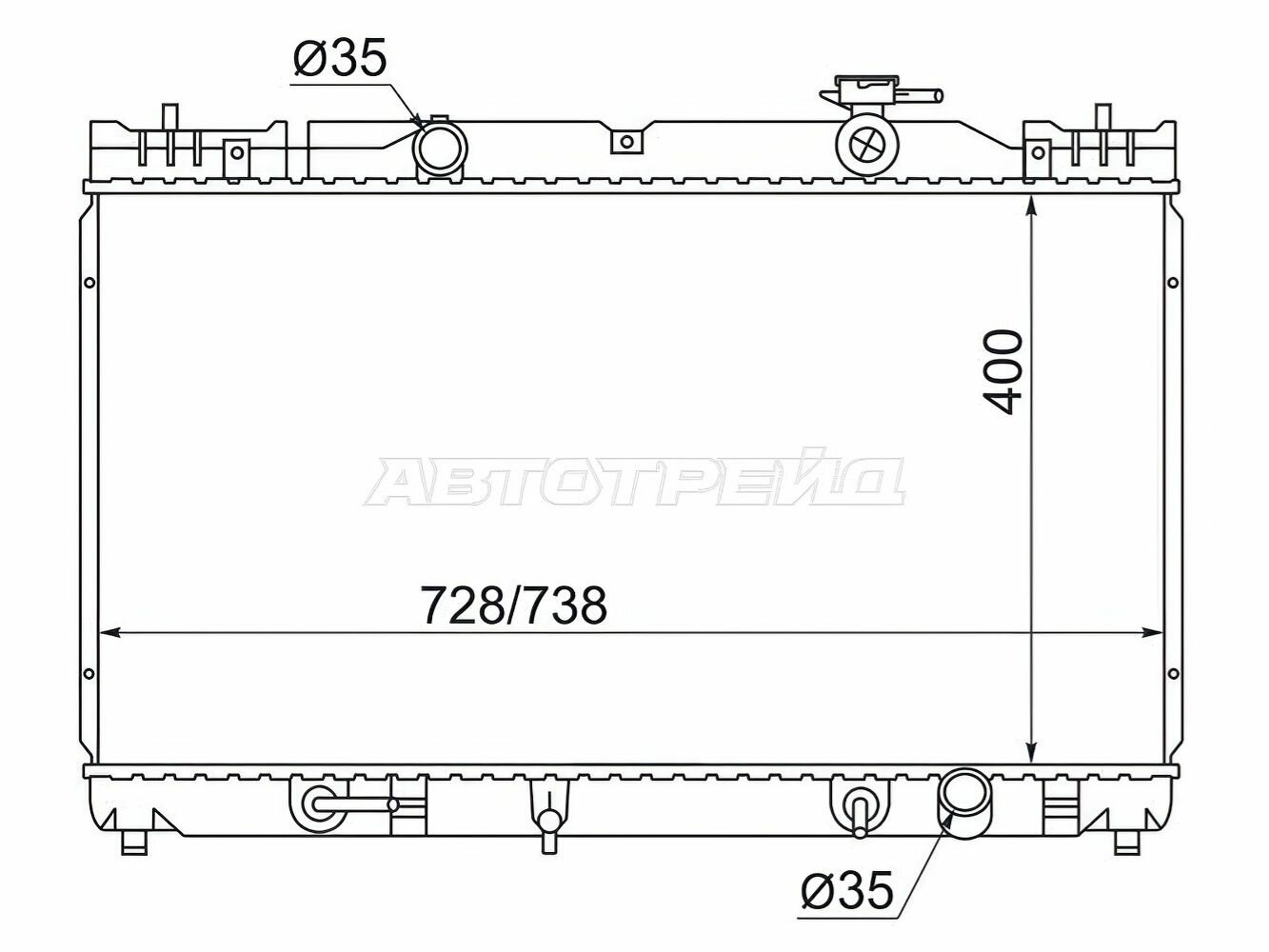 Радиатор охлаждения двигателя для Тойота Камри, Солара арт TY0003ACV30 SAT