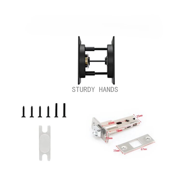 Матовый черный цинковый сплав, квадратный карманный дверной замок для конфиденциальности, раздвижные замки, фурнитура, аксессуары, двери для спальни, ванной комнаты