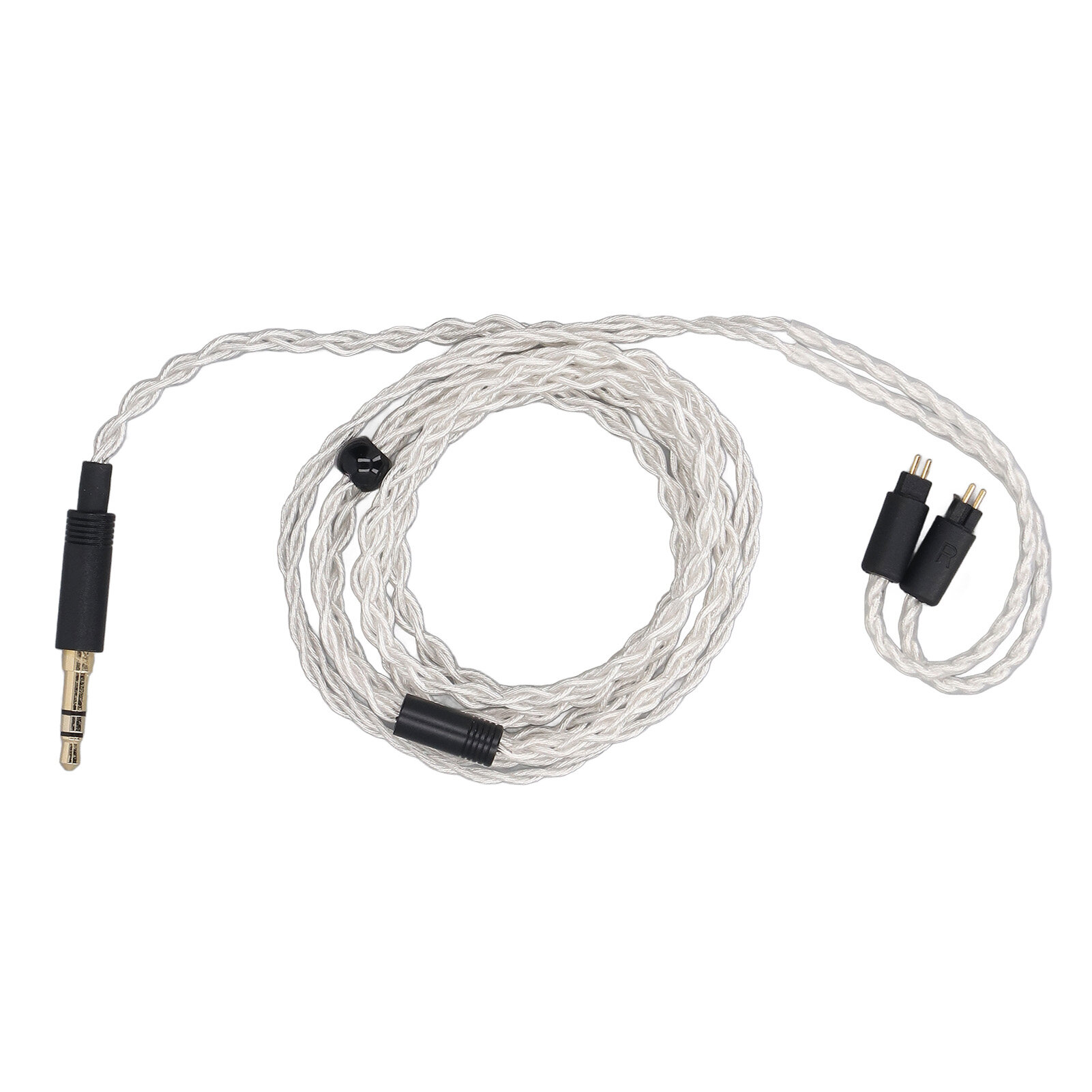 Кабель для наушников: 3.5 мм - 2-pin 0.78 мм, 1.2 м, посеребренная медь, для QDC, TFZ