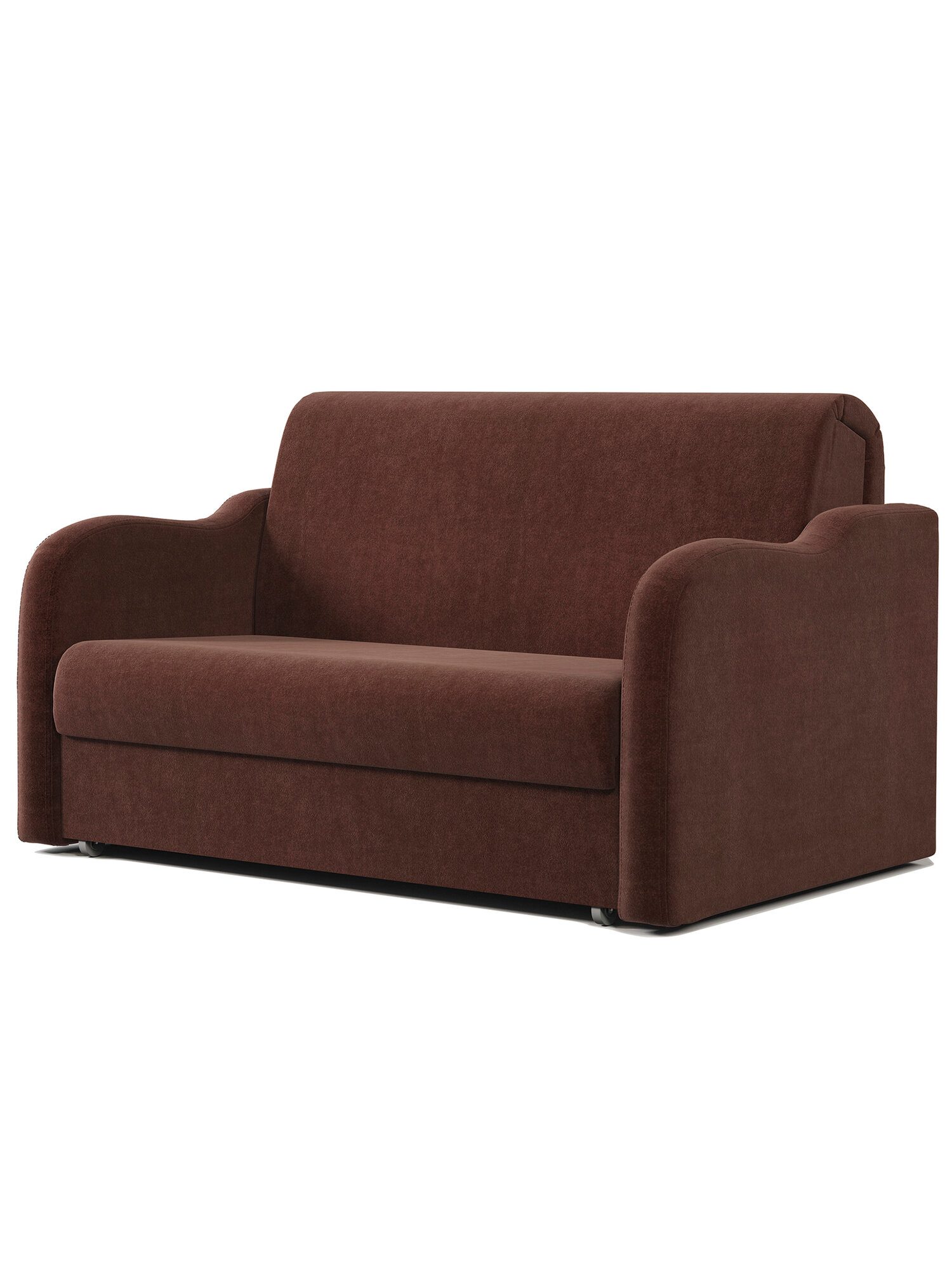 Диван-кровать Коломбо, прямой, раскладной, аккордеон, 120х194 см, велюр Дрим шоколад