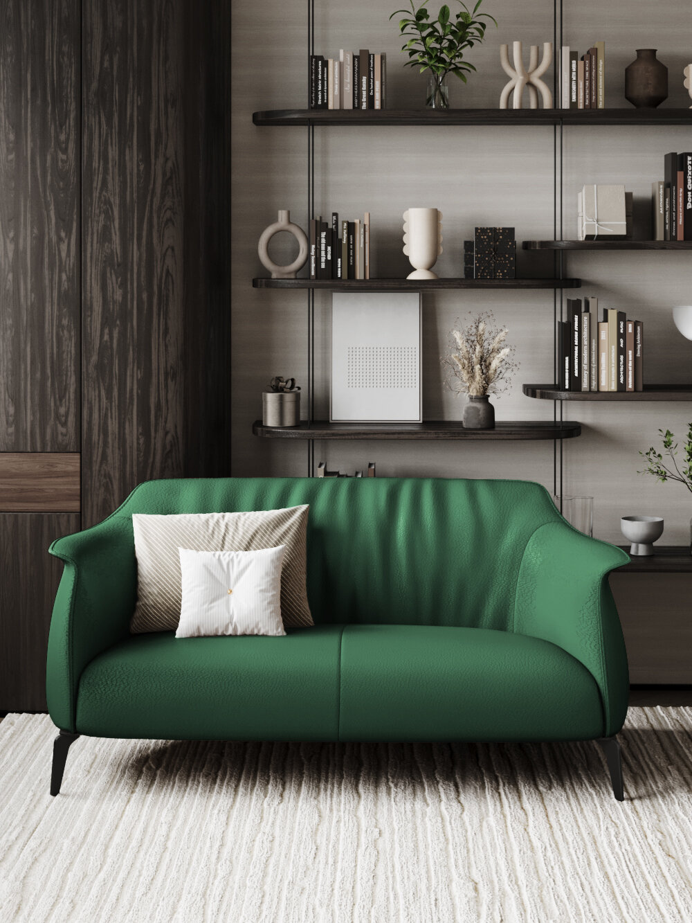 Диван дизайнерский BELLO, экокожа, цвет DISCOVERY FOREST, 144 х 63 х 79 см