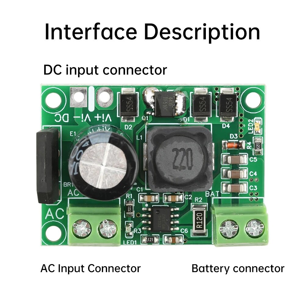Модуль CN3768 Модуль зарядного устройства для свинцово-кислотных аккумуляторов Трехступенчатая зарядка переменного тока 12–20 В до платы постоянного тока 15–30 В