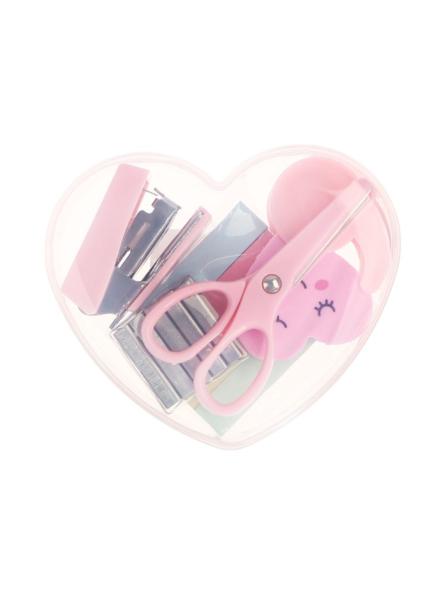 Степлер №10, от 5л, скобы 500шт, дисп. с клейк. лент10мм*2м, ножн, ластик, блок50л-4цв-10х49мм