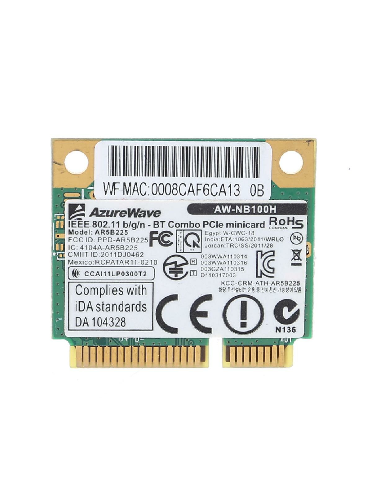 AW-NB097H AW-NB100H AW-NB126H AR9485 AR3012 AR5B225 300Mbps Half Mini PCI-Express BT4.0 Wlan Wireless Wifi Card Adapter